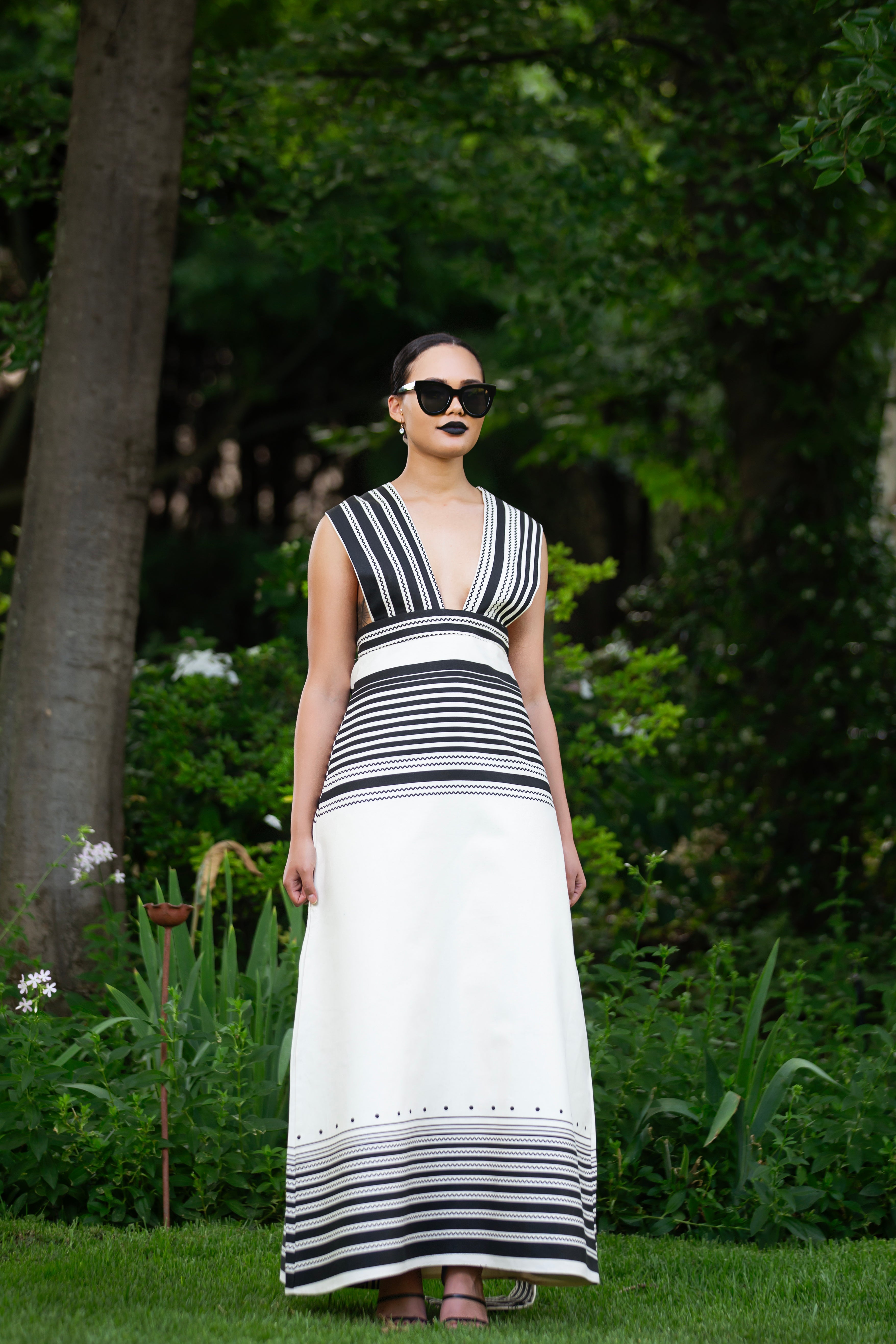 Umbaco Printed Tie Midi Black & Ivory – Charlie Irish SA